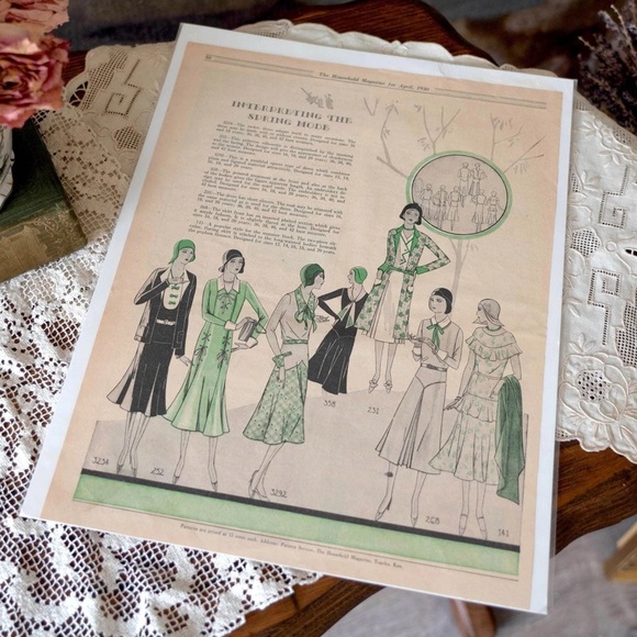 Art | Vintage Set 2 Magazine Pages The Household Magazine 193 Womens ...